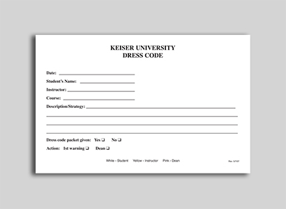 Dress Code Form - Keiser University