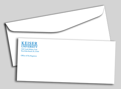KU #10 Registrar Envelopes - Keiser University